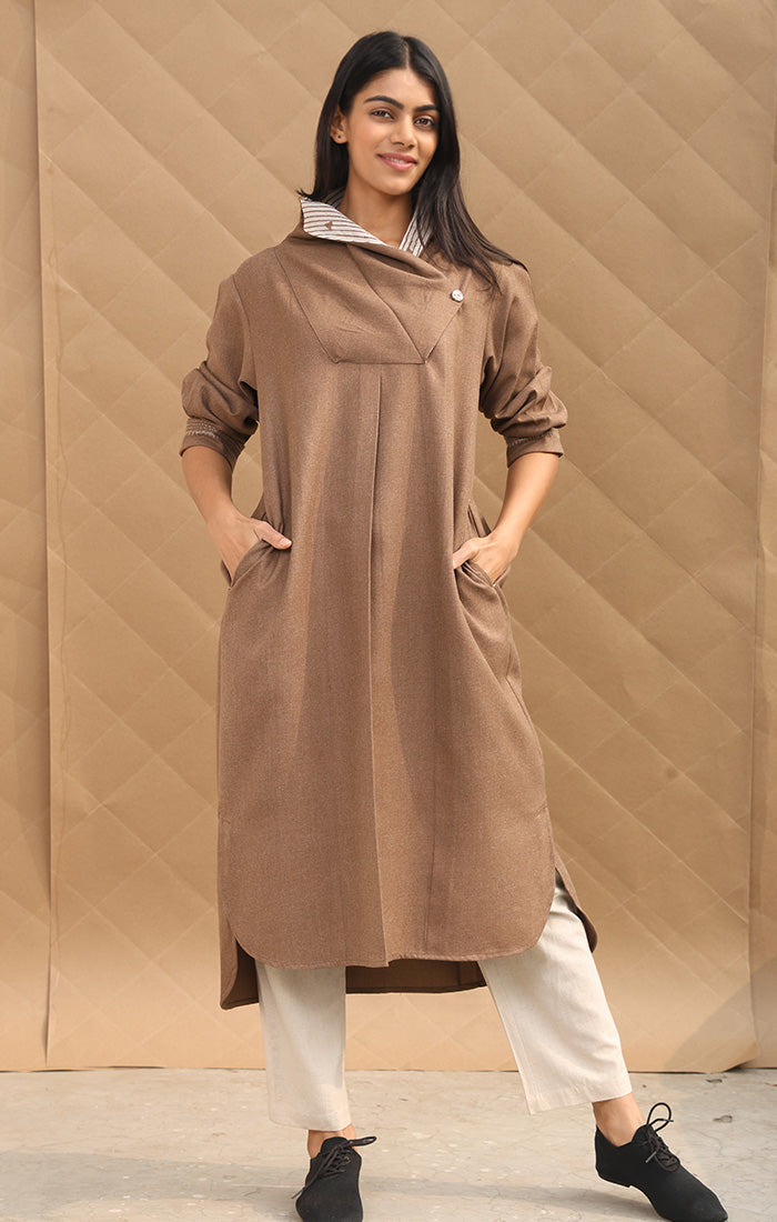 Tan wool Twill Tunic – Ihaworld