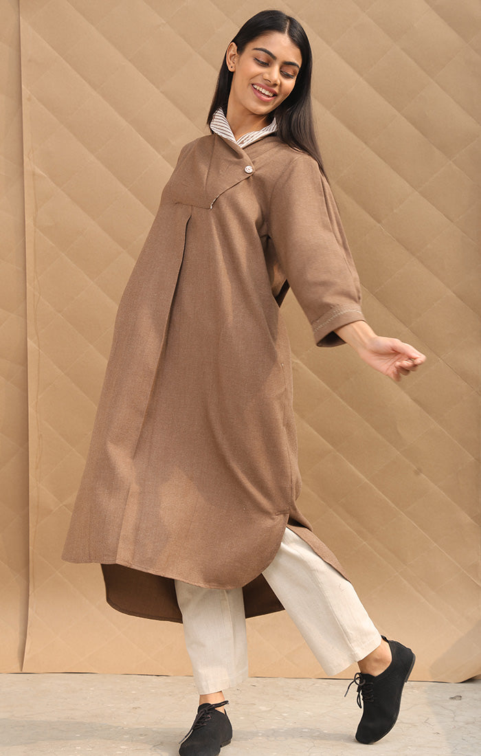 Tan wool Twill Tunic – Ihaworld