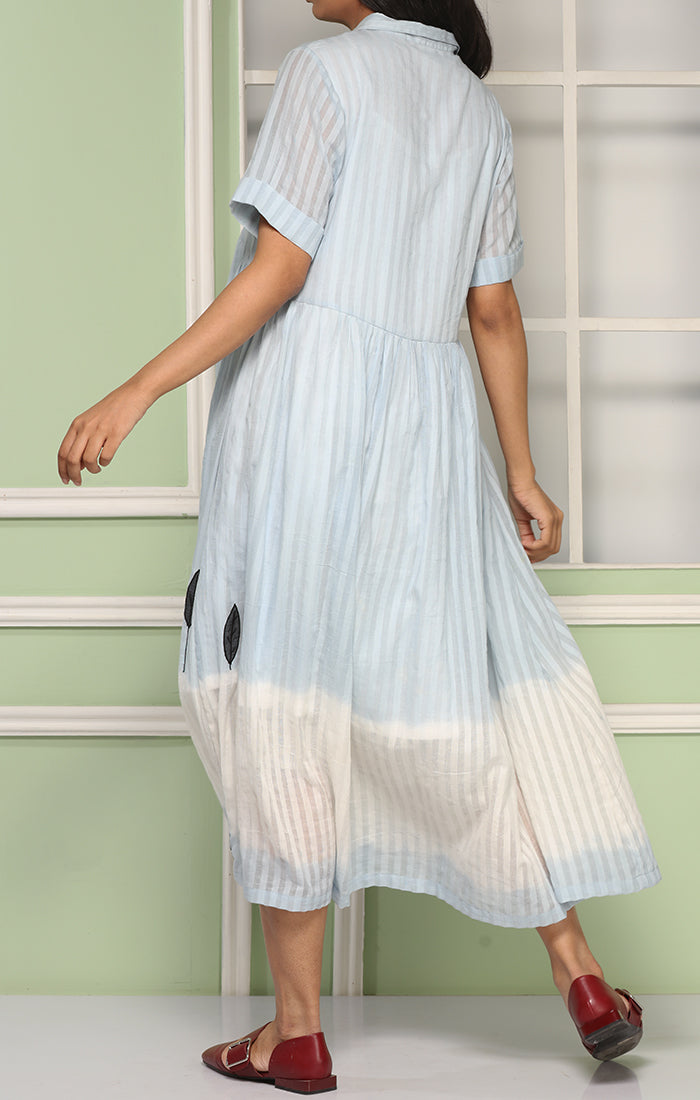 Summery Blue Flared Dress – Ihaworld